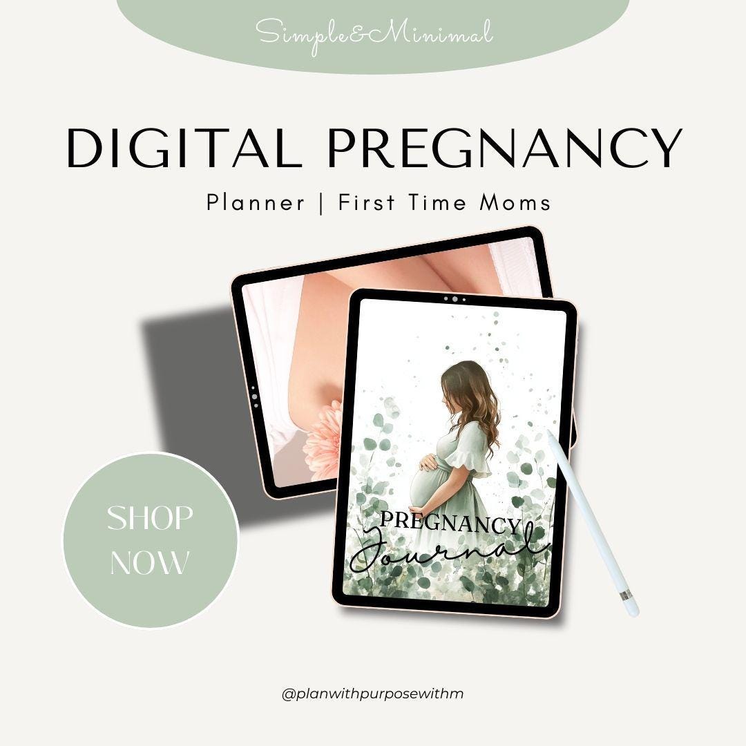 Digital Pregnancy Journal - Printable Planner for New Moms - Bump to ...
