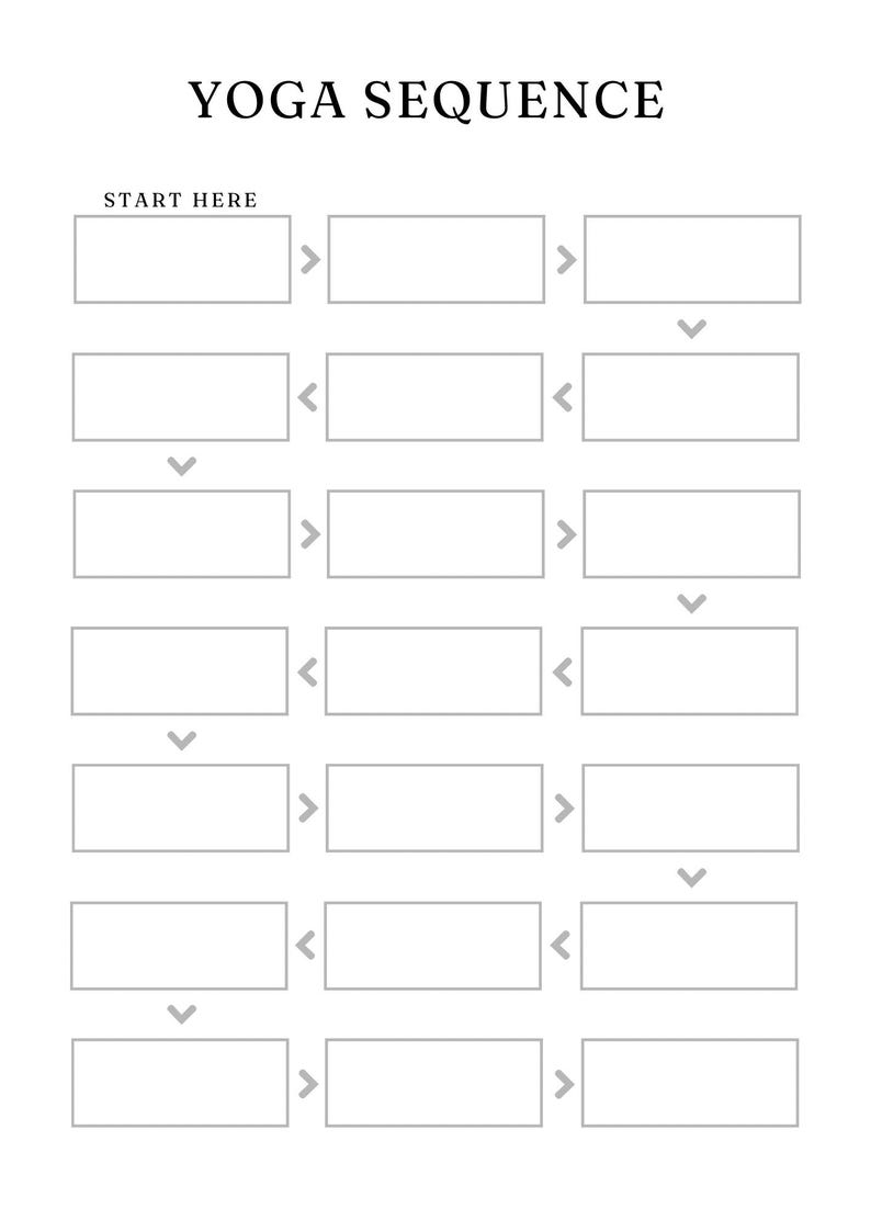 Yoga Sequence Planner, Printable Yoga Journal, Canva Template for ...