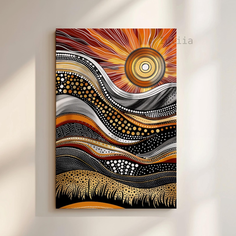 Aboriginal Art Sunset - Etsy UK