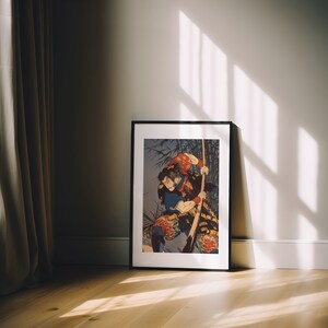 Japanese Samurai Warrior Poster – Edo Period Ronin Ukiyo-e Wall Art ...