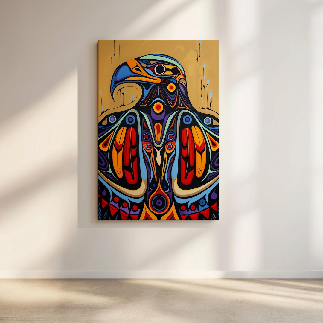 Indigenous Eagle Wall Art Print, Canadian Aboriginal Style Animal ...