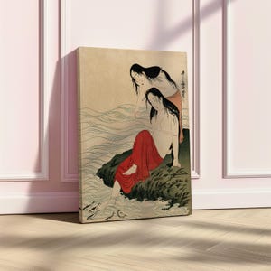 The Awabi Fishers by Kitagawa Utamaro Canvas Print, Edo Period 1st Part ...