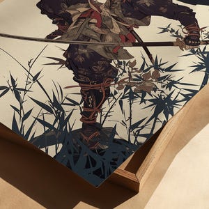 Japanese Samurai Warrior Poster, Traditional Edo Period Paintings Style ...