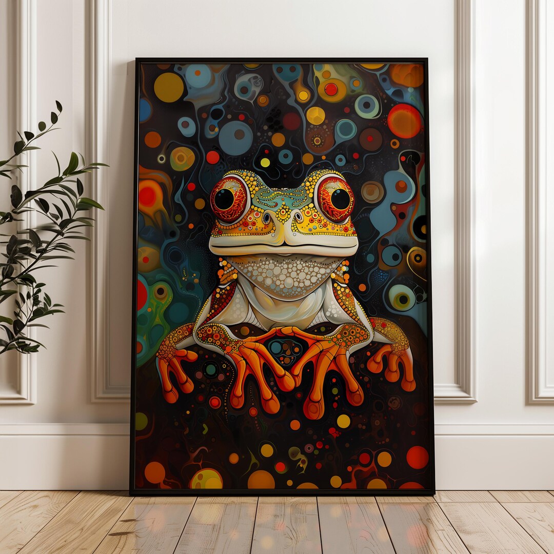 Bright Frog Canadian Aboriginal Style Print, Dopamine Artwork Inspired ...