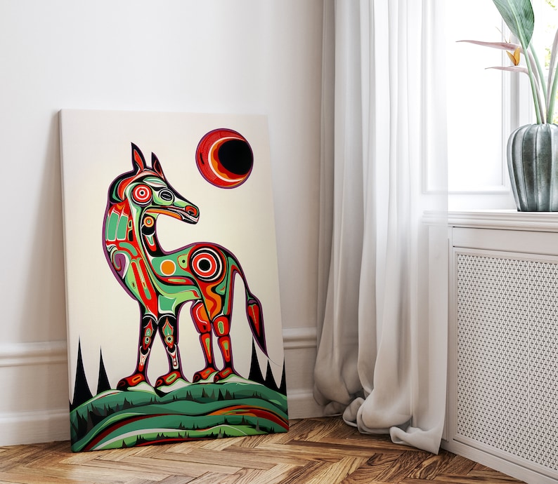 Aboriginal Artwork, Traditional Canadian Indigenous Art, Vibrant Animal ...