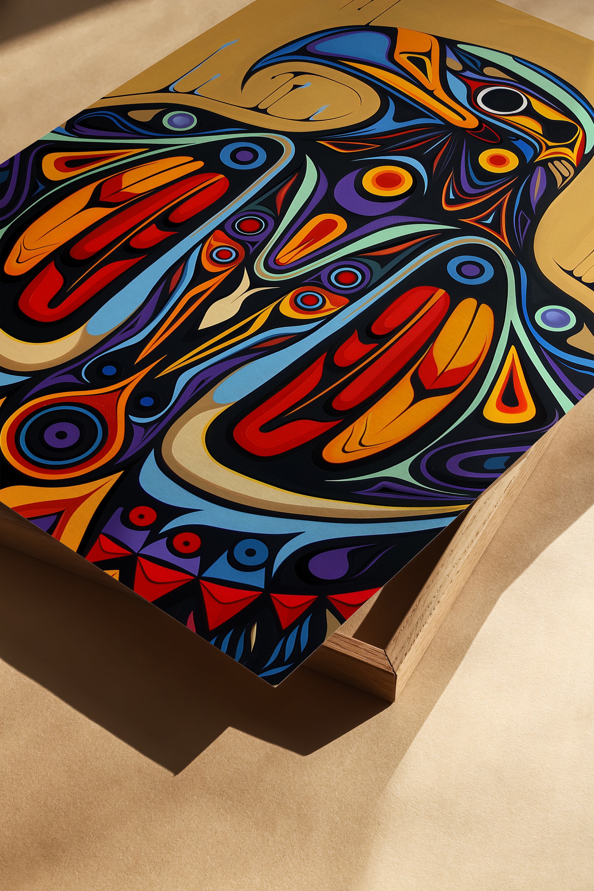 Indigenous Wall Art Vibrant Canadian Aboriginal Eagle Poster, Authentic ...