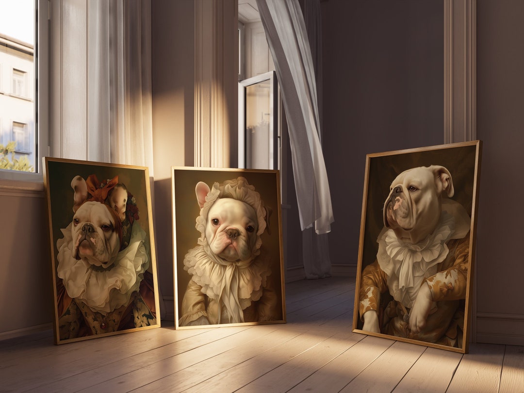 Set of 3 Prints Renaissance Animal Portrait, Royal Pet Portrait ...