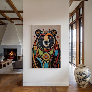 Aboriginal Art Print, Contemporary Bear Artwork Inspired by Native ...