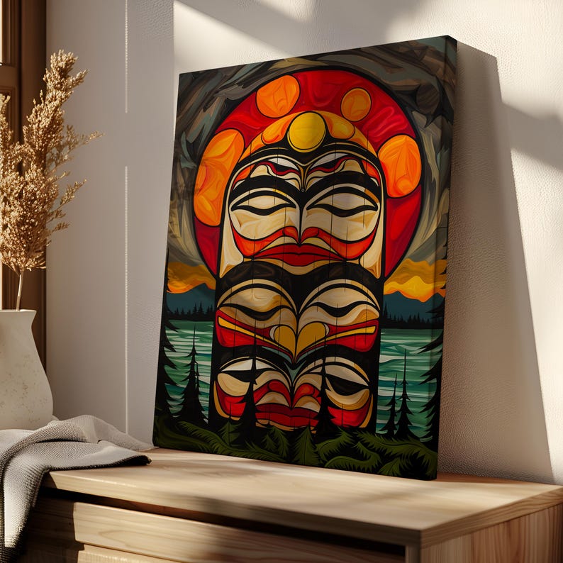 Abstract Aboriginal Canvas, Colorful Wall Art Inspired by Traditional ...