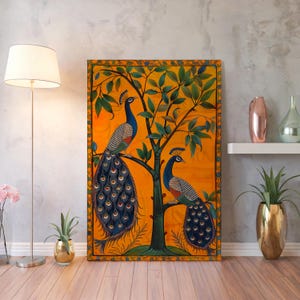 Beautiful Madhubani Style Artwork for Contemporary Wall Art, Vibrant ...