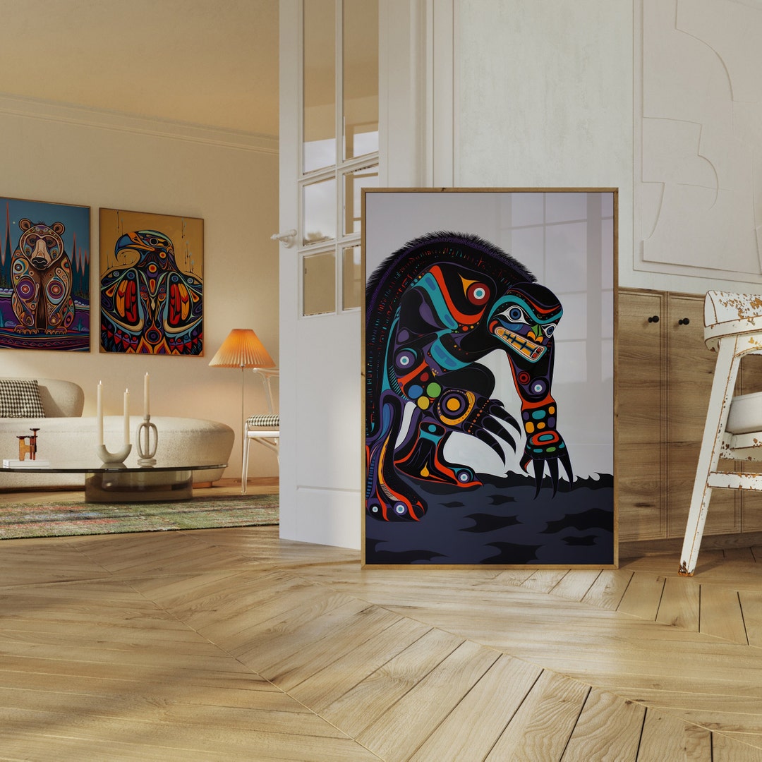 DIGITAL Native Canadian Art Print, Colorful Aboriginal Wall Art for ...