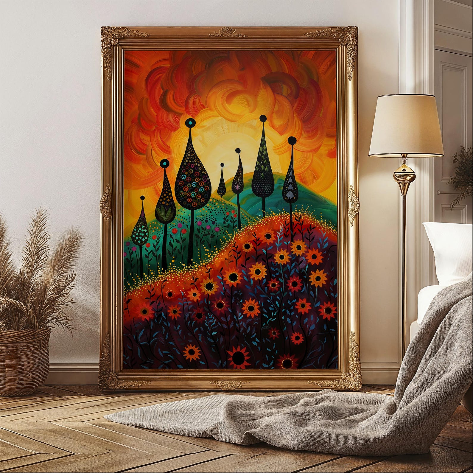 Canadian Aboriginal Art, Sunset Meadow Print – Colorful Indigenous ...