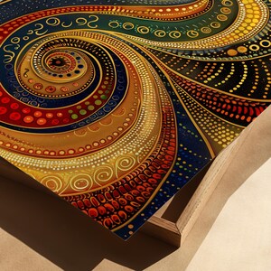 Australian Aboriginal Dreamtime Art Style Poster, Vibrant Dot Painting ...