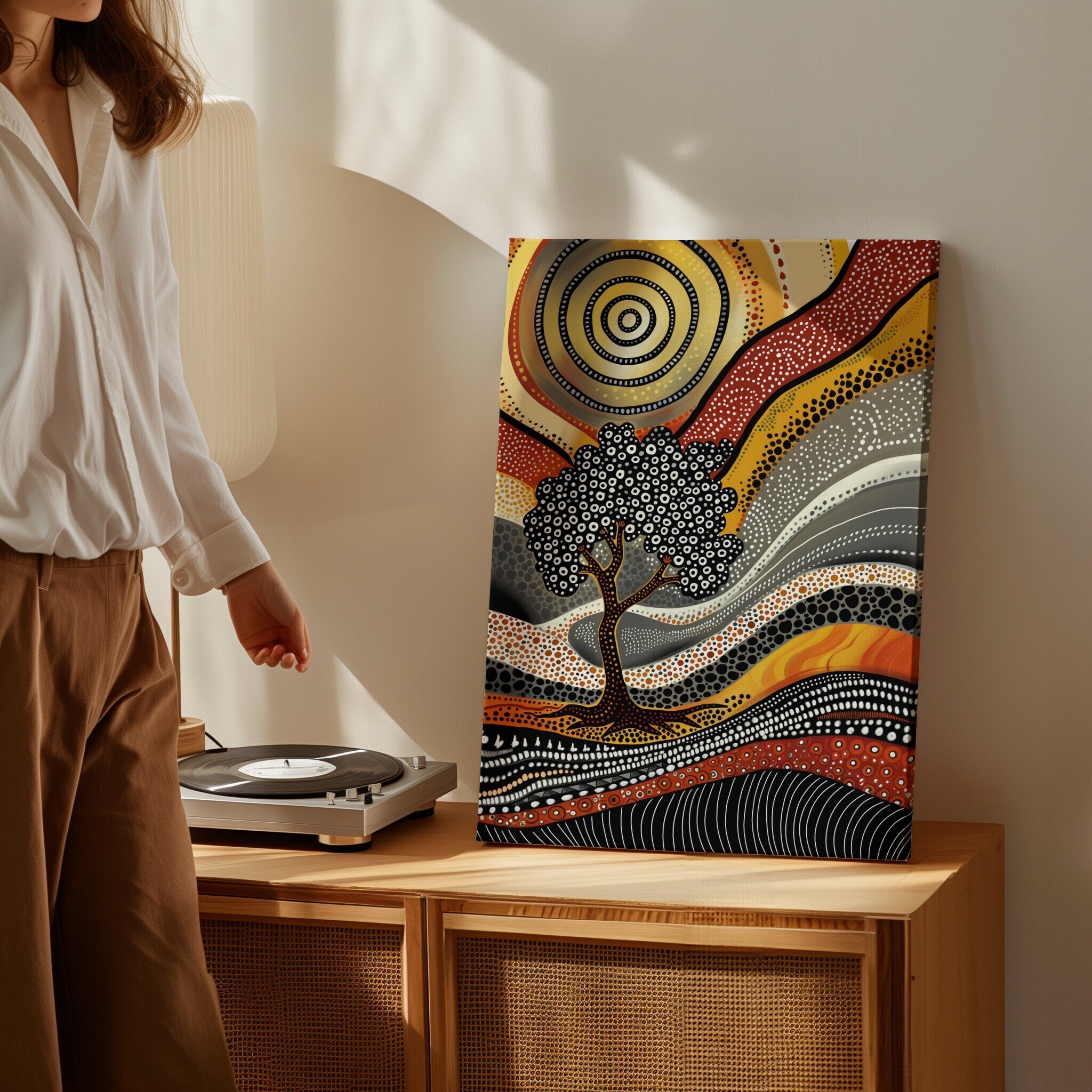 Aboriginal Dreamtime Canvas Art Indigenous Australian Painting With ...