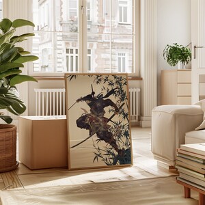 Japanese Samurai Warrior Poster, Traditional Edo Period Paintings Style ...