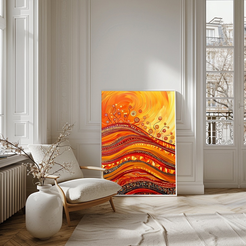 Extra Large Aboriginal Print Vibrant Aboriginal Wall Art, Dot Painting ...