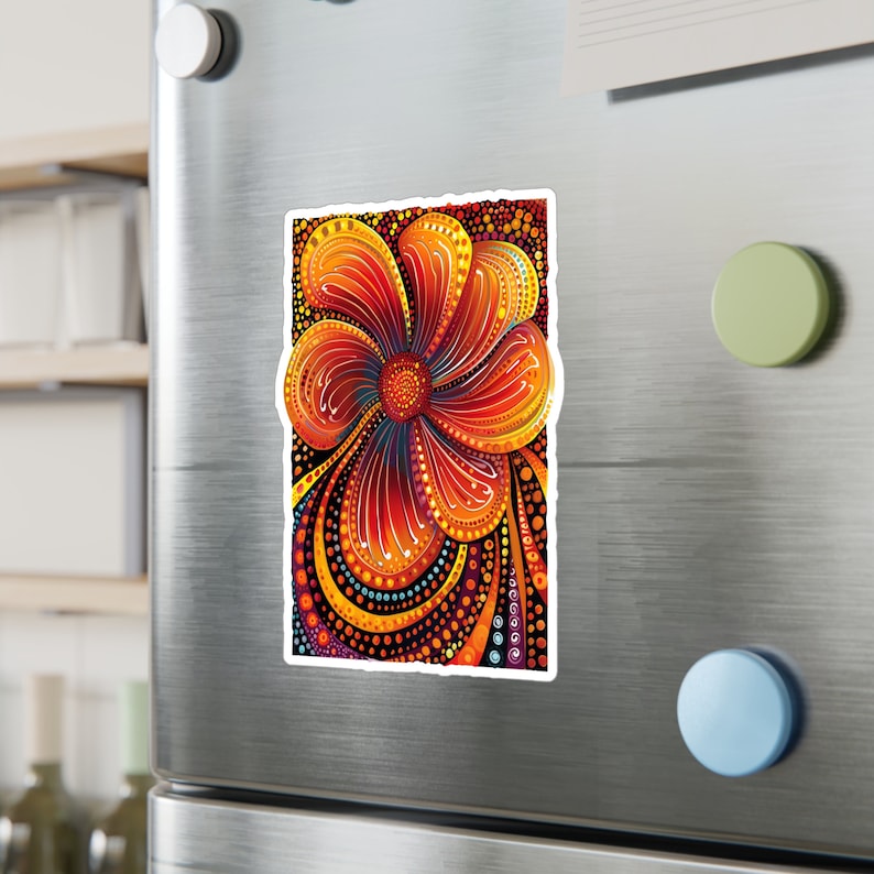 Tribal Design Flower Aboriginal Art Sticker, Large Vinyl Decals for ...