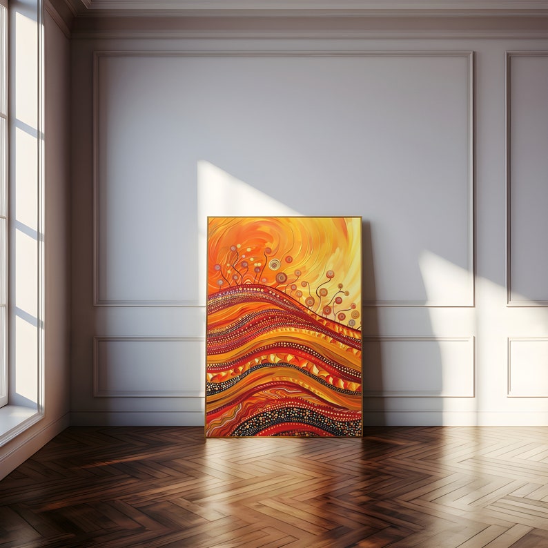 Extra Large Aboriginal Print Vibrant Aboriginal Wall Art, Dot Painting ...