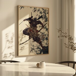 Japanese Samurai Warrior Poster, Traditional Edo Period Paintings Style ...