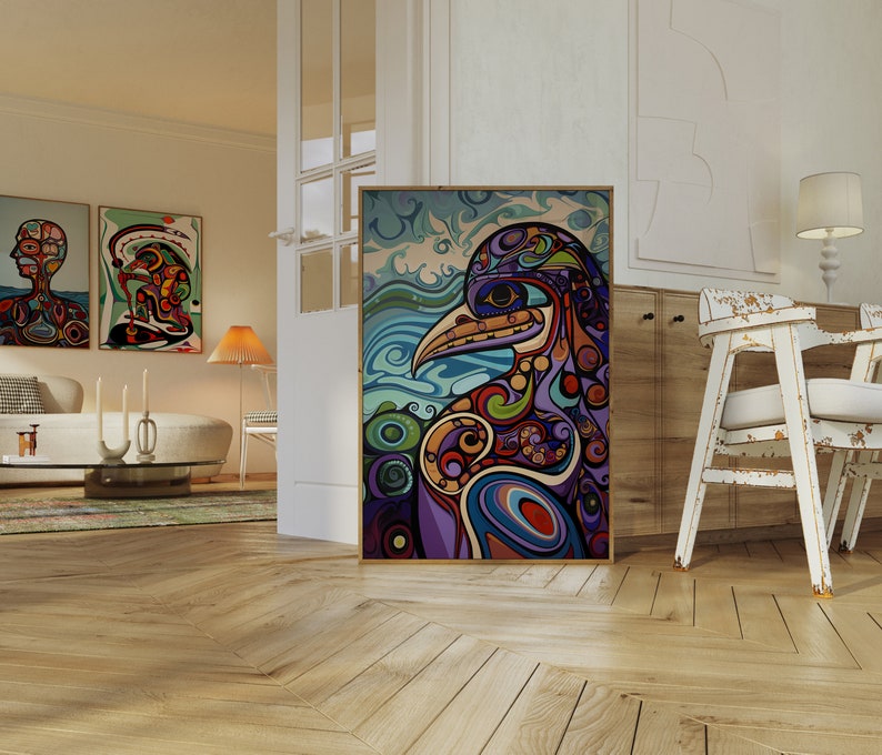Aboriginal Eagle Art Print: First Nations Inspired, Contemporary ...