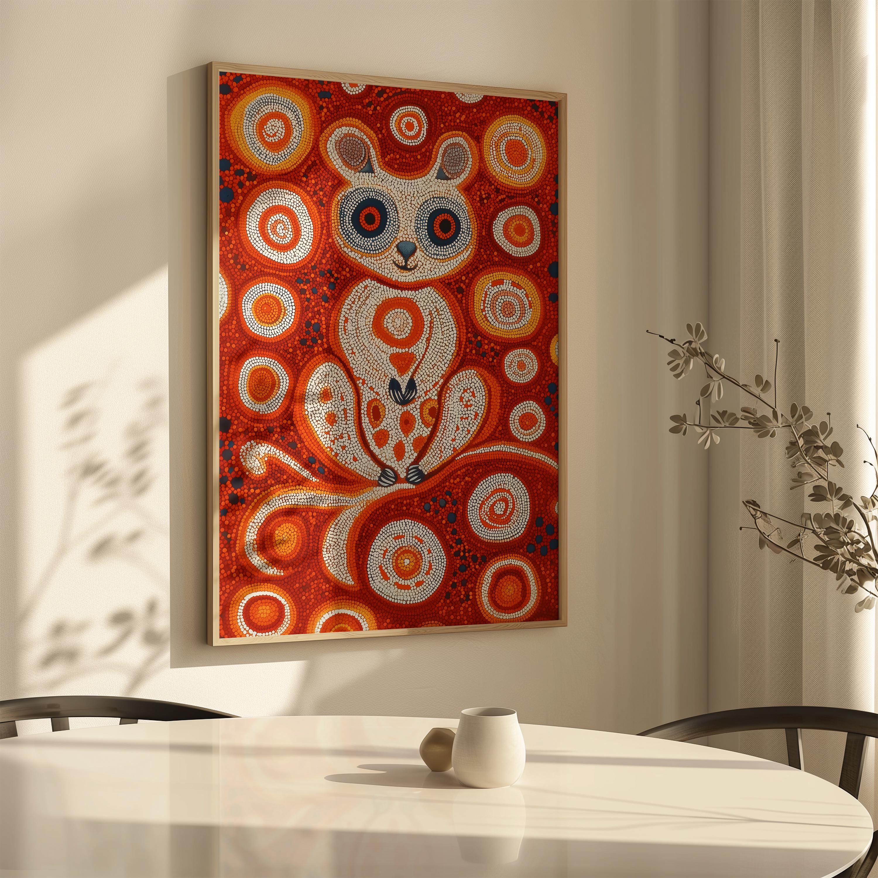Funny Quokka Dot Art Inspired Print, Aboriginal Animal Poster ...