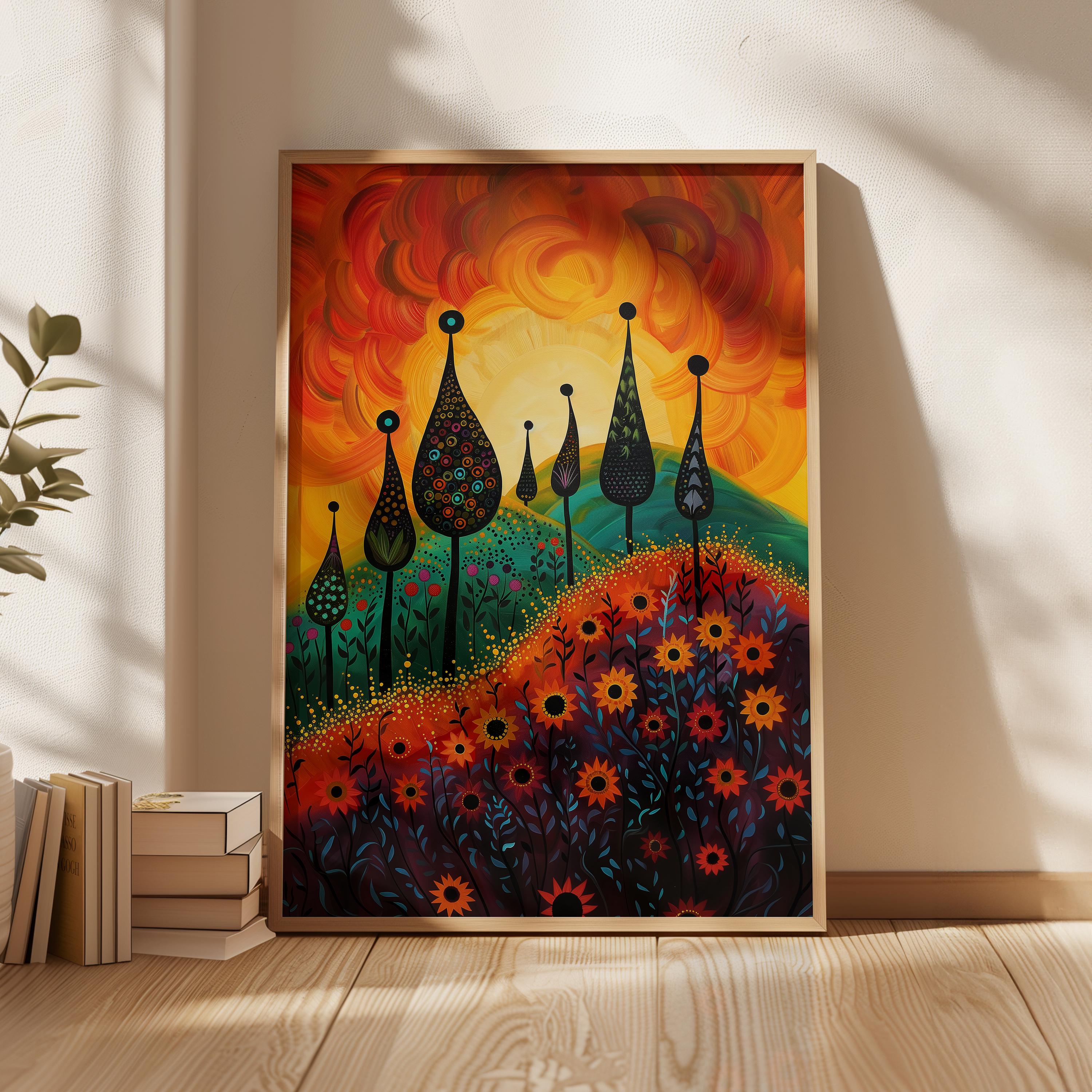 Canadian Aboriginal Art, Sunset Meadow Print – Colorful Indigenous ...