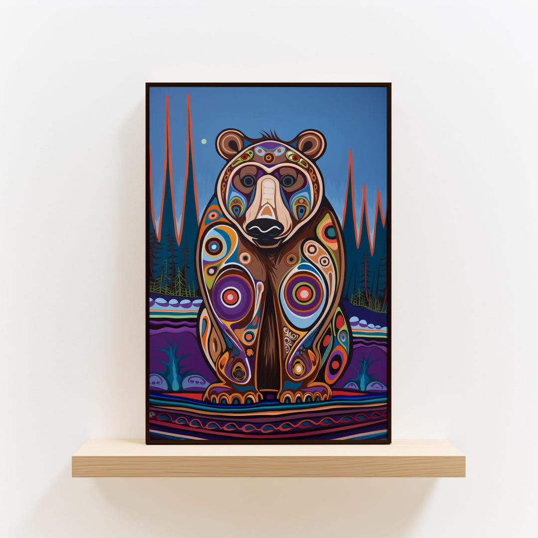 Aboriginal Canada Print - Contemporary Inuit Art Painting Style Poster ...