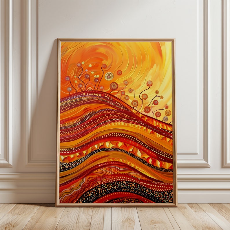 Extra Large Aboriginal Print Vibrant Aboriginal Wall Art, Dot Painting ...