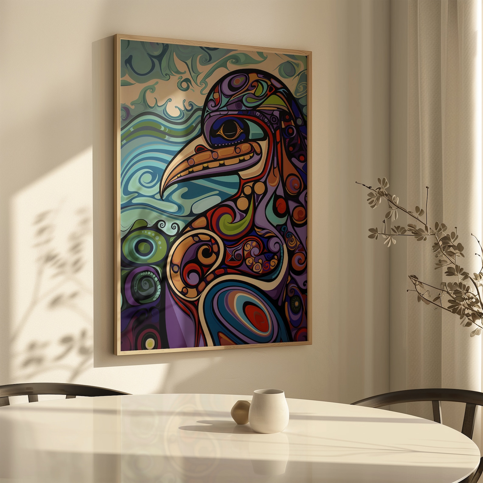 Authentic Canadian Aboriginal Art Print, First Nations Eagle Canvas ...