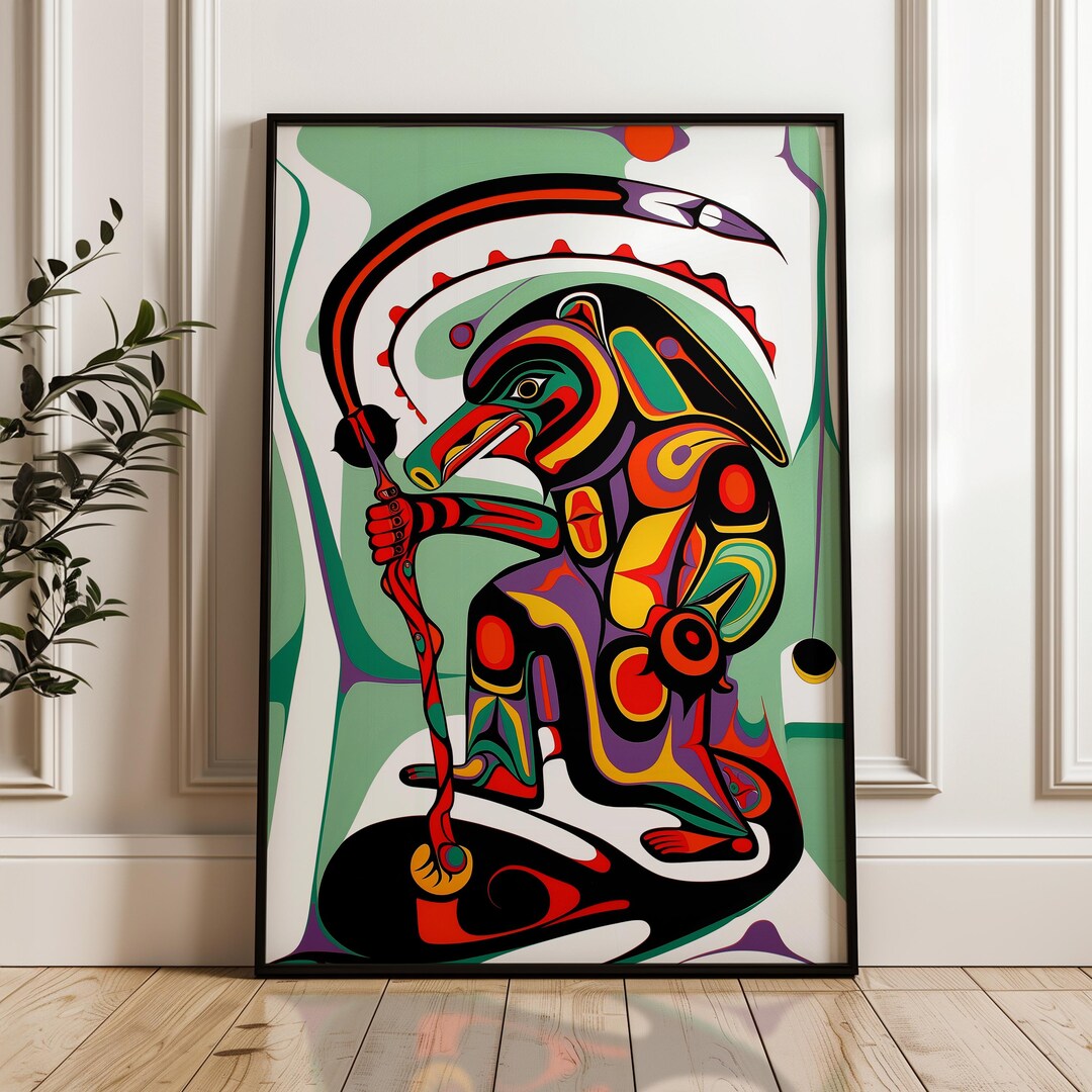 Indigenous Wall Art Canada Poster - Vibrant Canadian Aboriginal Artwork ...