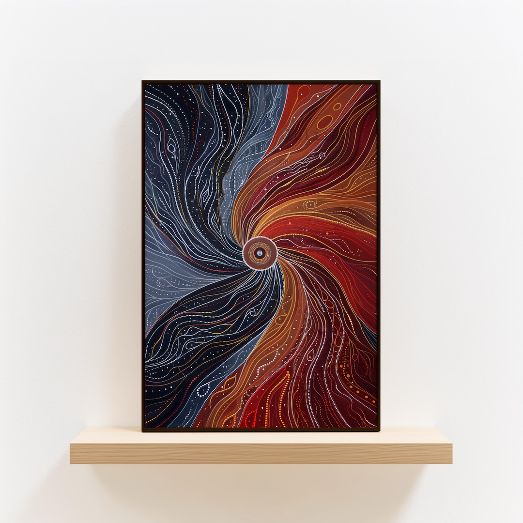 Australian Aboriginal Wall Art – Dot Painting Poster With Dreamtime ...