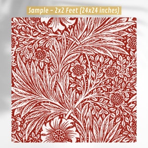 Marigold William Morris Red Botanical Wallpaper, Peel & Stick Floral ...
