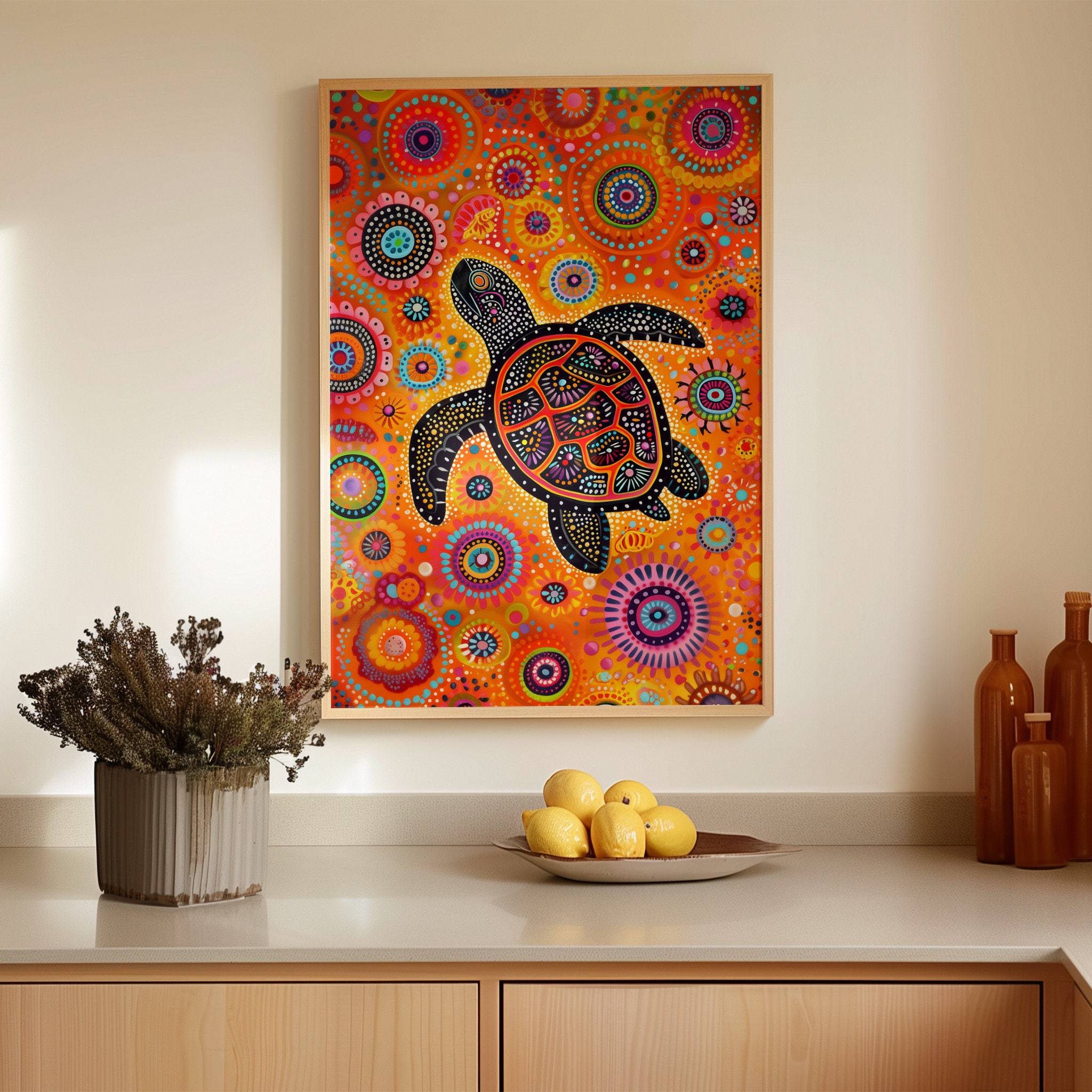 DIGITAL Turtle Aboriginal Dot Painting Download Authentic Indigenous ...