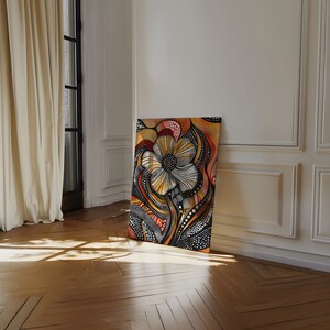 Flower Aboriginal Australian Canvas Art, Dreamtime Dot Painting Style ...