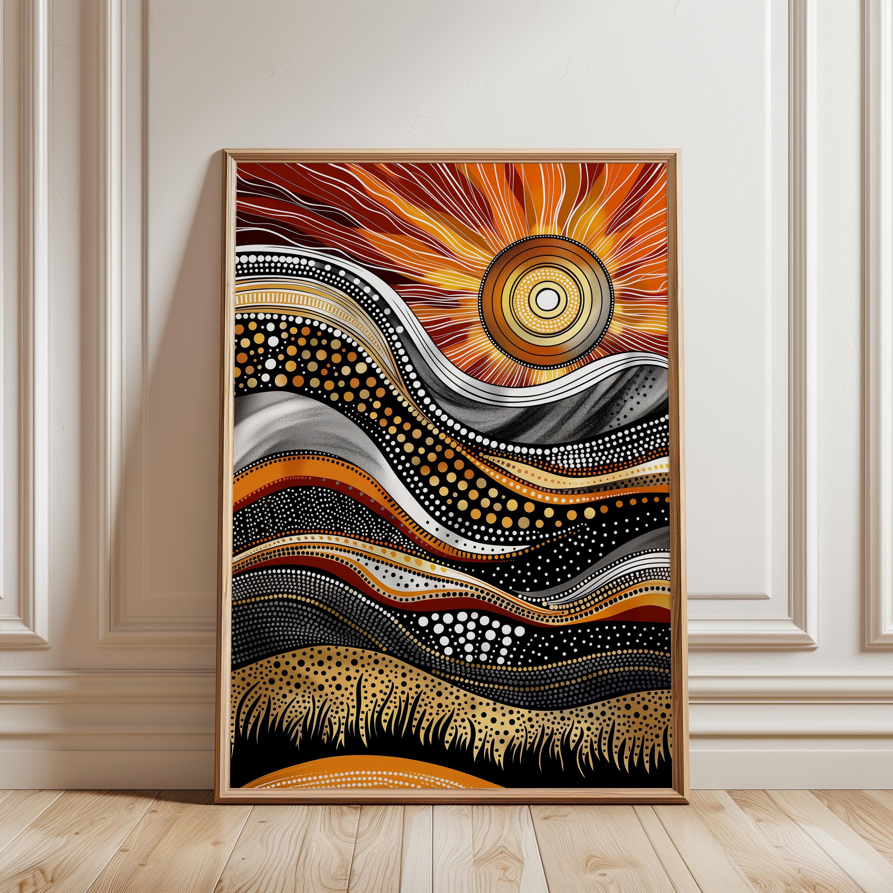 Affordable Aboriginal Dot Painting Style Artwork, Abstract Meadow at ...