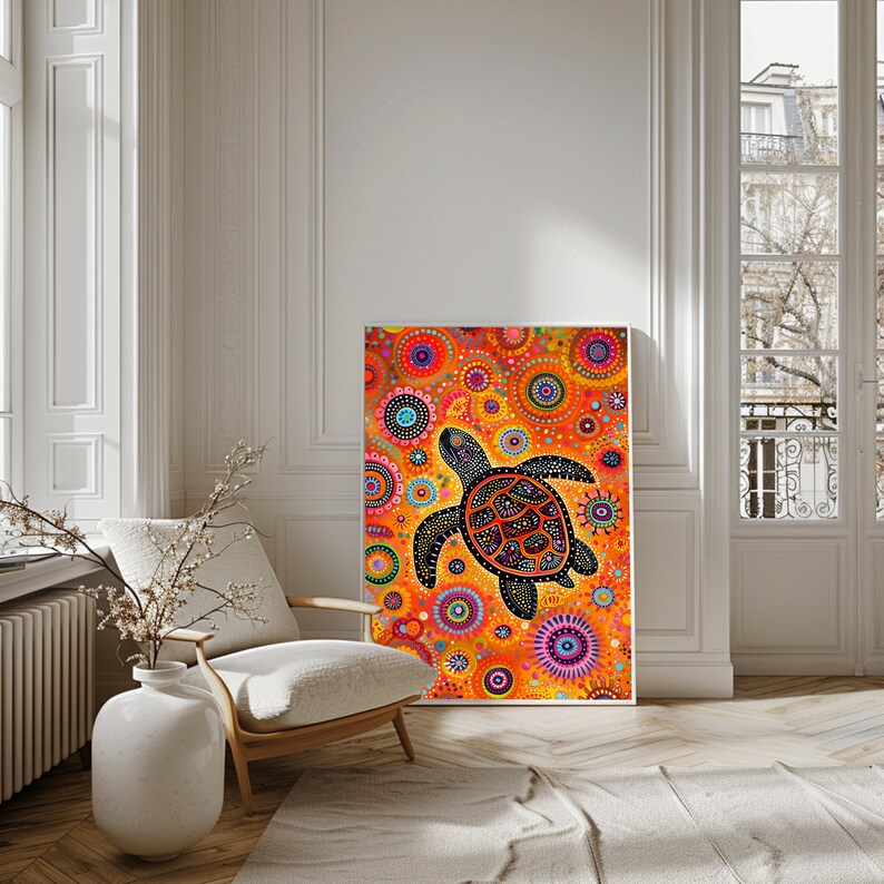 DIGITAL Turtle Aboriginal Dot Painting Download Authentic Indigenous ...
