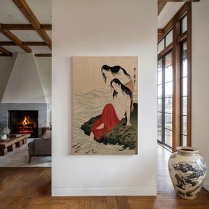 The Awabi Fishers by Kitagawa Utamaro Canvas Print, Edo Period 1st Part ...