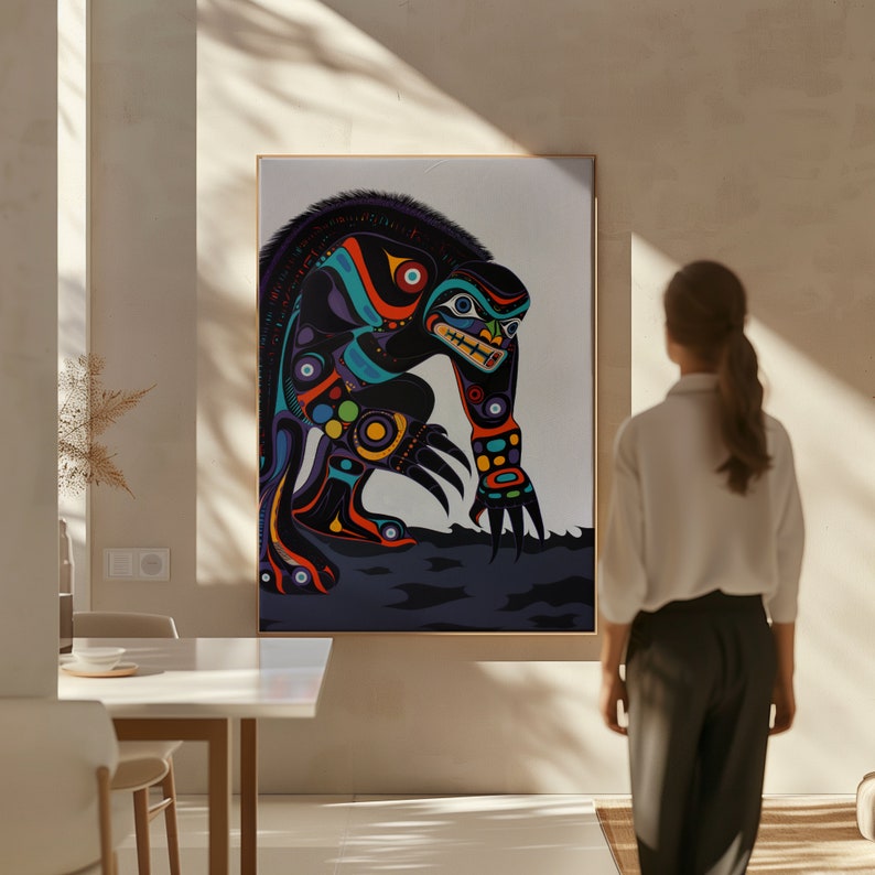 Indigenous Wall Art, Colorful Canadian Aboriginal Artwork on Extra ...