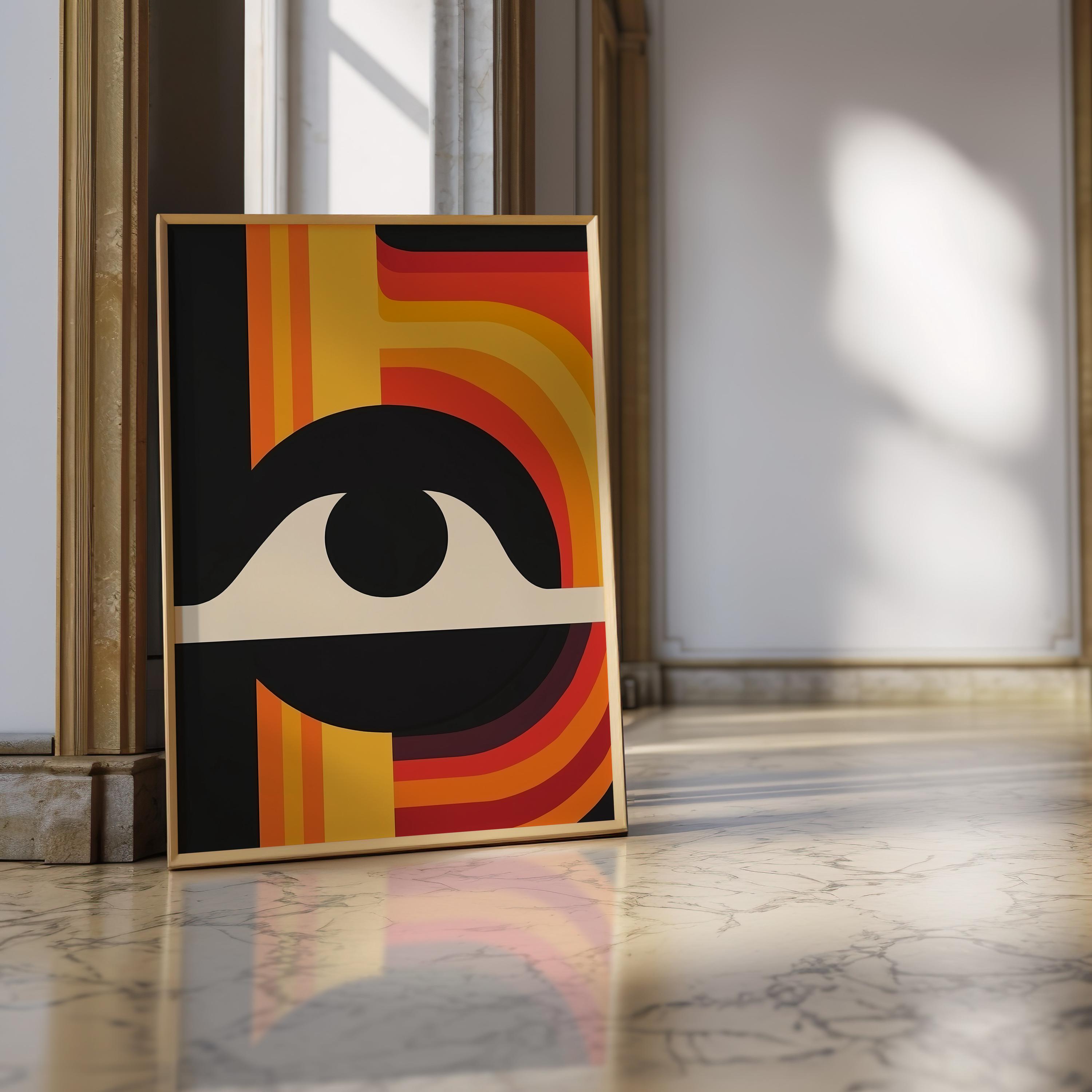 Mid Century Modern Eye Art Print – Statement Piece With Bold Colors ...