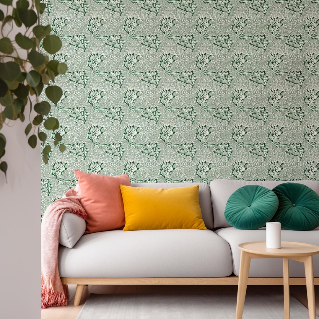 William Morris Wallpaper Roll Green Apple, Historic Wallcovering, Peel ...