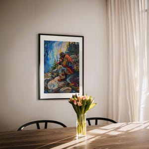Native Canadian Aboriginal Style Print, Vibrant Indigenous Artwork for ...