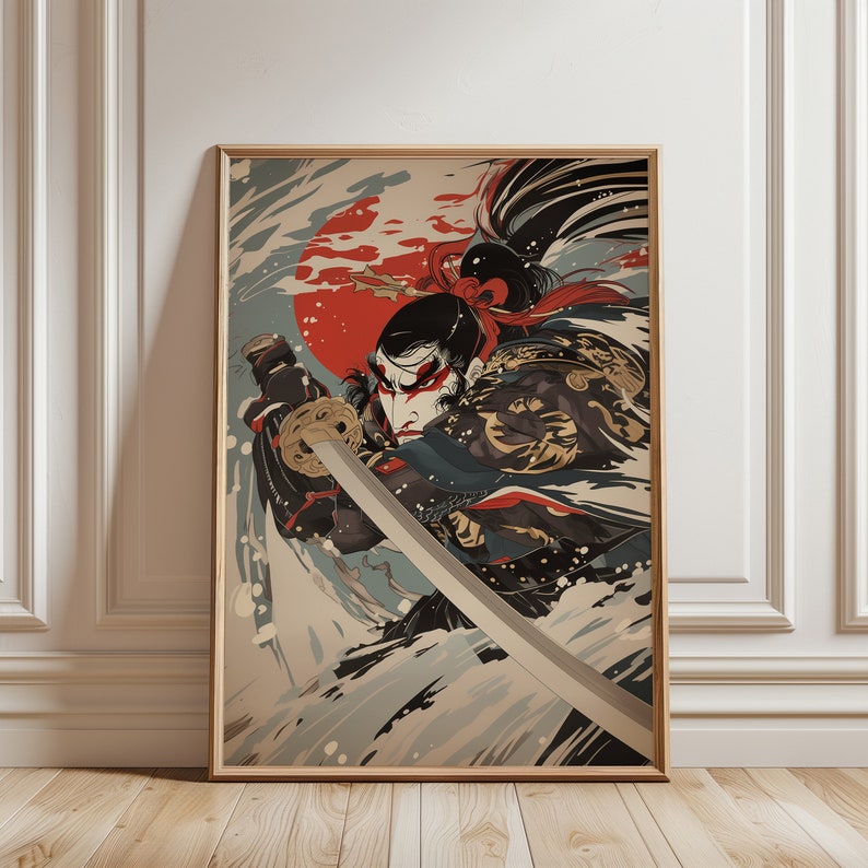 Edo Period Artwork Samurai Warrior Ronin Poster, Japanese Ukiyo-e ...