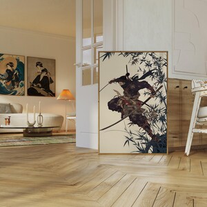 Japanese Samurai Warrior Poster, Traditional Edo Period Paintings Style ...