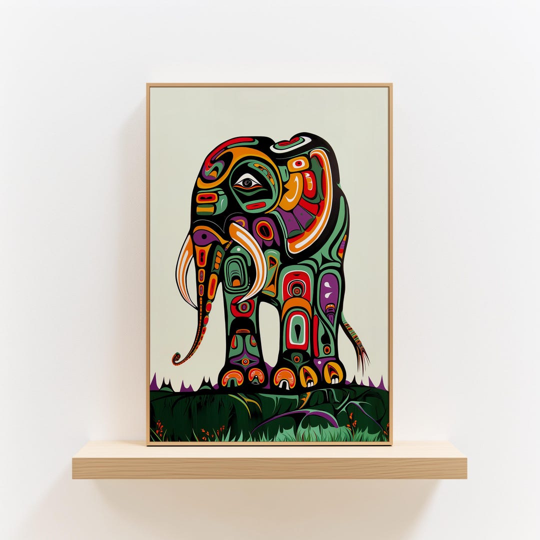 Canadian Aboriginal Artwork, Colorful Traditional Inuit Canada Style ...