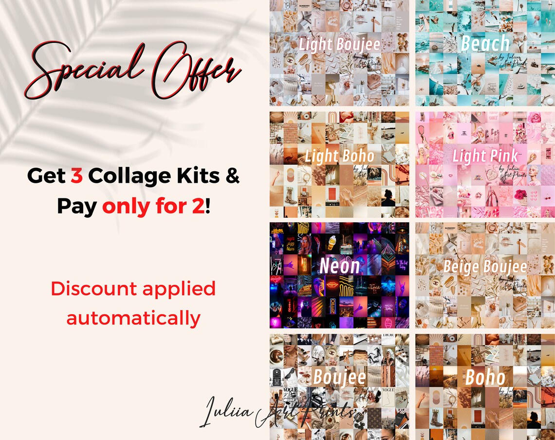 BOUJEE Wall Collage Kit Boujee Aesthetic Photo Collage Kit - Etsy