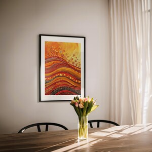 Extra Large Aboriginal Print, Vibrant Aboriginal Wall Art, Dot Painting ...