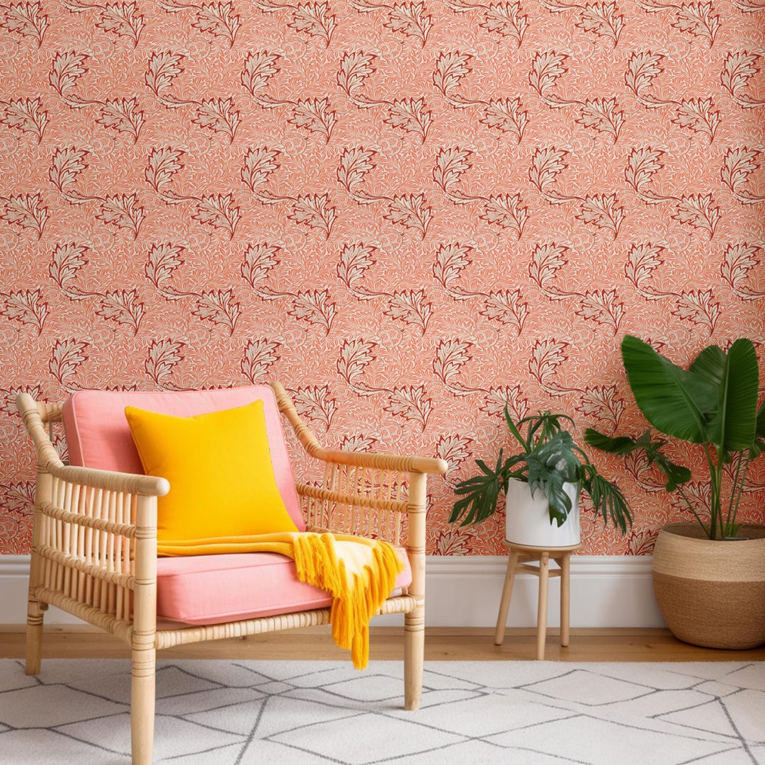Red Apple William Morris Wallpaper, Classic Victorian Design, Peel and ...