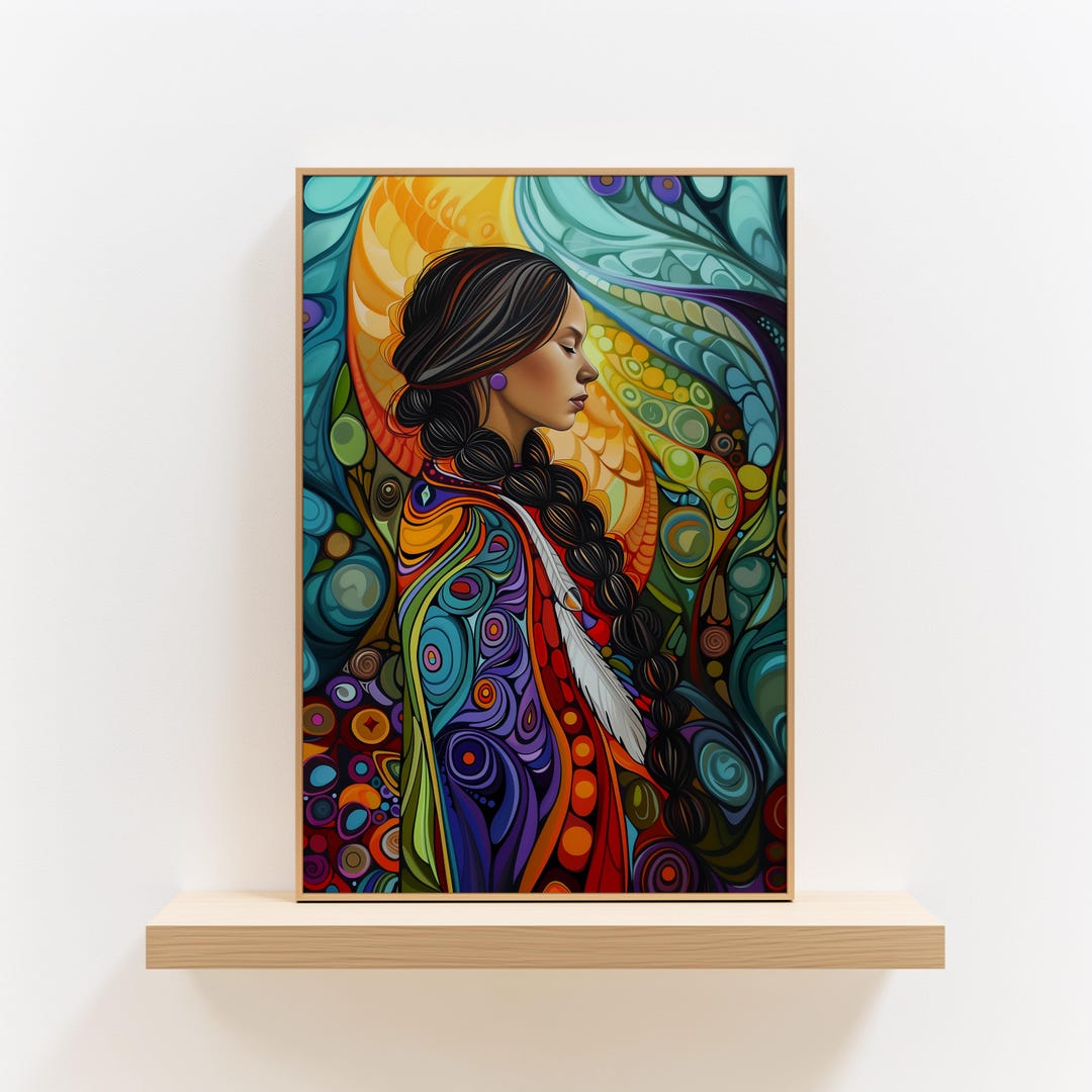 Indigenous Inspired Woman Portrait Art – Canadian Aboriginal Heritage ...