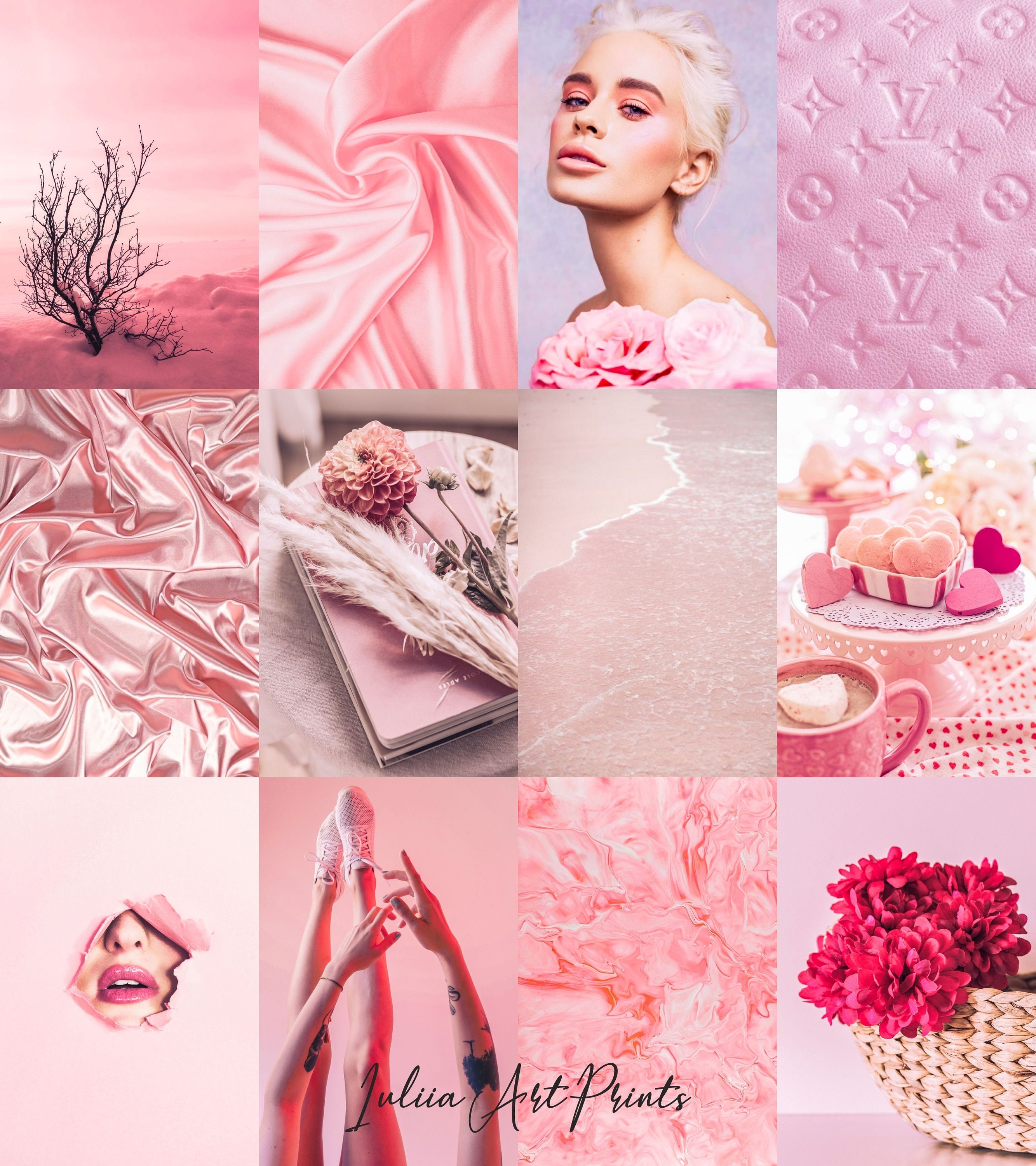Light Pink Wall Collage Kit Digital Download 60 Pcs 4x6 Etsy Free