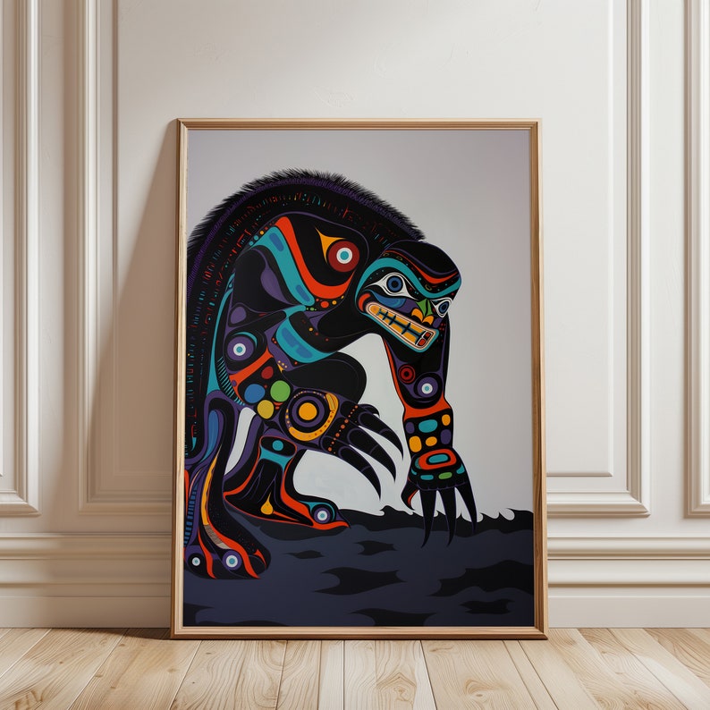 DIGITAL Native Canadian Art Print, Colorful Aboriginal Wall Art for ...